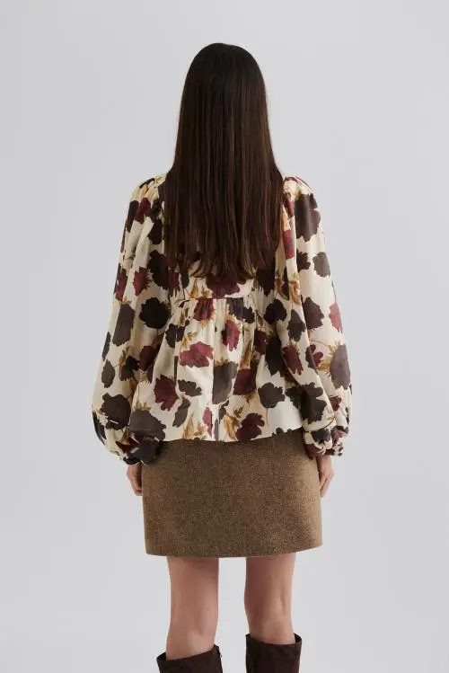 MALINA Pernilla High Neck Balloon Sleeve Blouse
