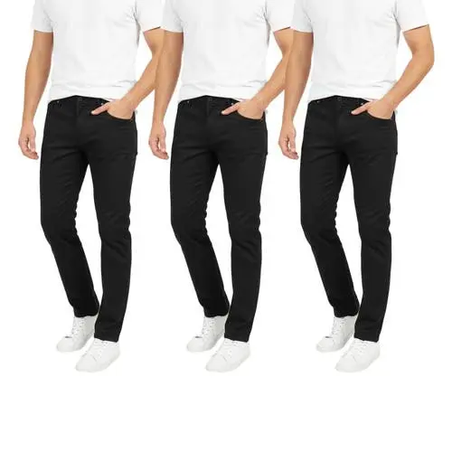 BENBEN 3 Pack Chinos Slim Fit Stretch Pants - Black/black/black