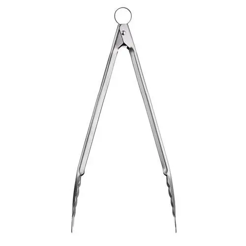 CUISIPRO 16 Inch Stainless Steel Locking Tongs - Silver