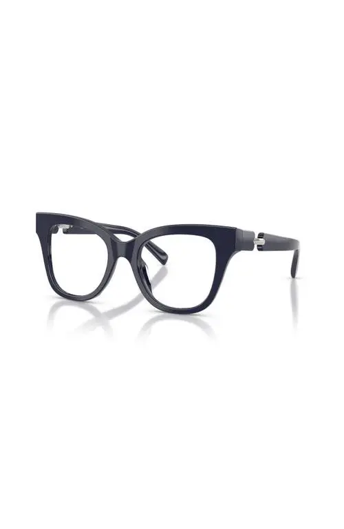 Tory Burch 50mm Cat Eye Optical Glasses - Blue