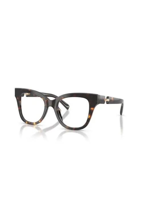 Tory Burch 50mm Cat Eye Optical Glasses - Tortoise