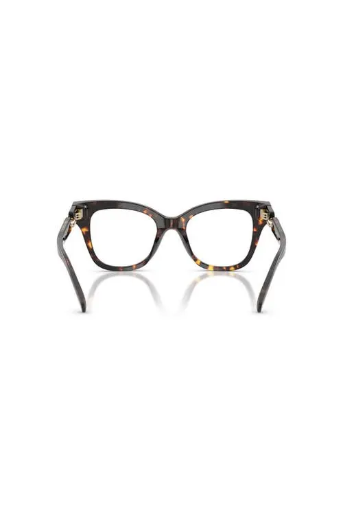 Tory Burch 50mm Cat Eye Optical Glasses - Tortoise