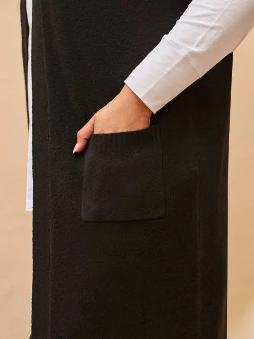 LIVE UNLIMITED Ribbed Neck Longline Cardigan