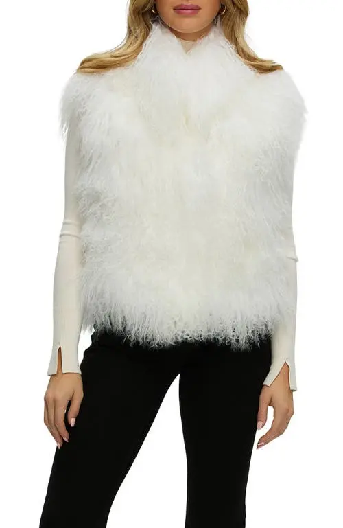 Gorski Genuine Shearling Vest - White
