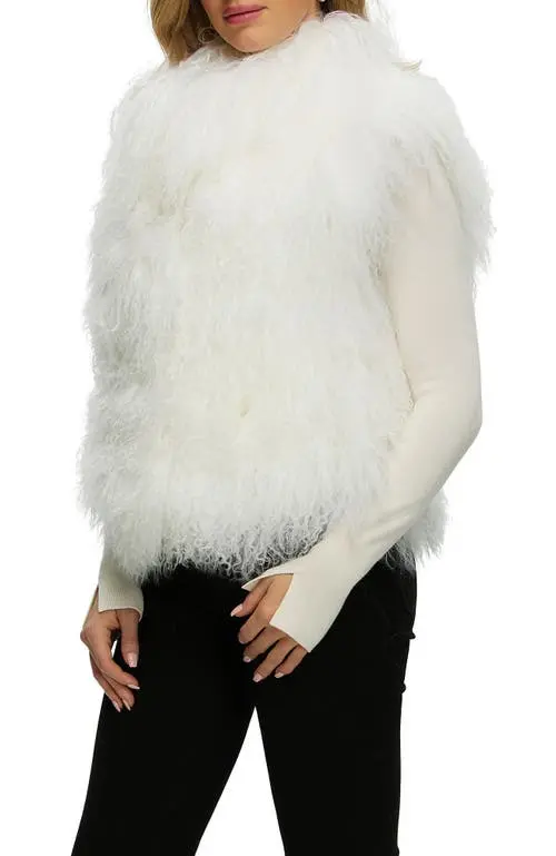 Gorski Genuine Shearling Vest - White