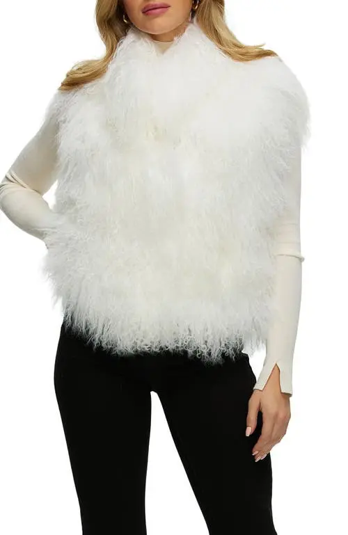 Gorski Genuine Shearling Vest - White