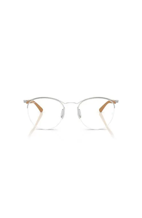 Ray-ban 52mm Round Optical Glasses - Silver