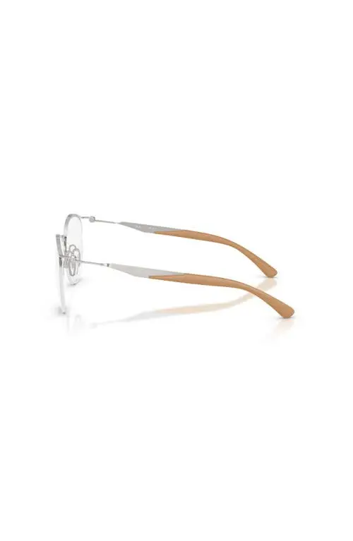 Ray-ban 52mm Round Optical Glasses - Silver
