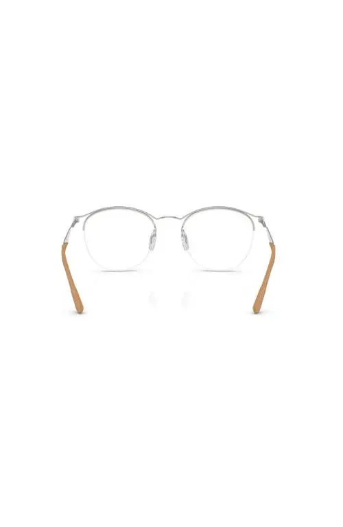 Ray-ban 52mm Round Optical Glasses - Silver