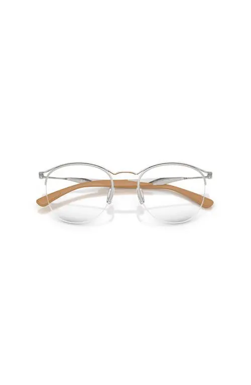 Ray-ban 52mm Round Optical Glasses - Silver