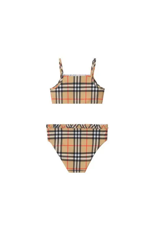 Burberry Ruffled Trim Check Bikini