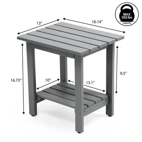 JONATHAN Y Kellie Modern Wood Outdoor Side Table - Gray