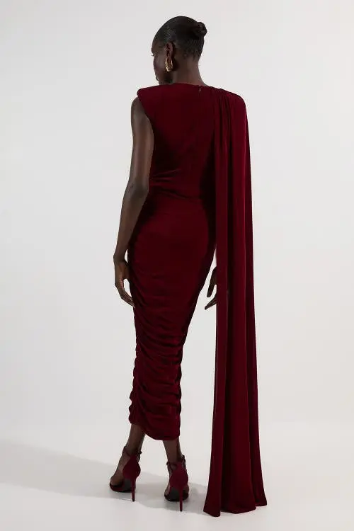burgundy slinky maxi dress Burgundy Velvet Cowl Back Dress