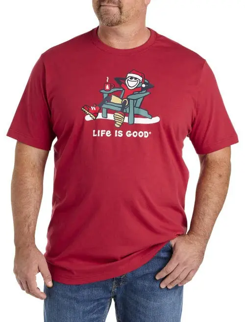 LIFE IS GOOD Big & Tall Santa Graphic Tee