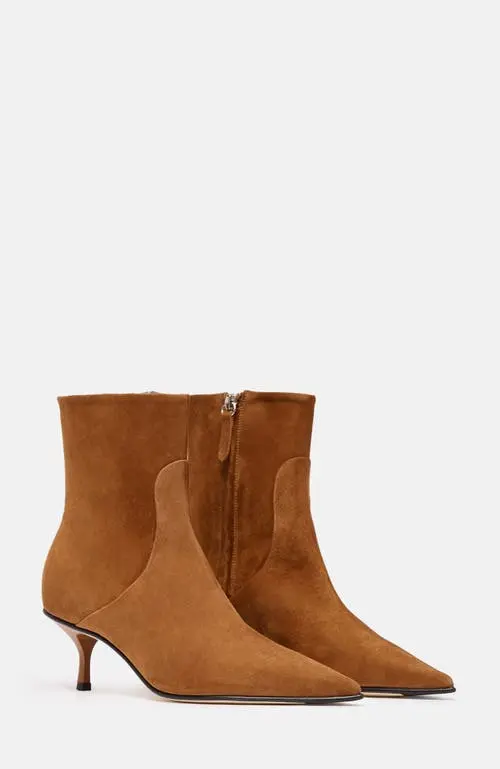SCAROSSO Jamie Ankle Boots - Tobacco - Suede