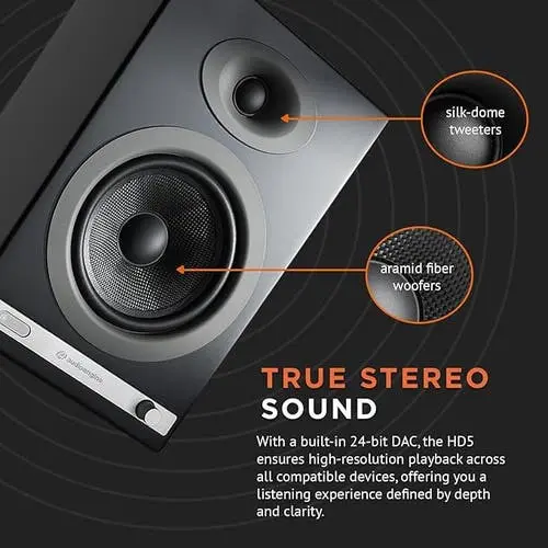 AUDIOENGINE Hd5 150w Bluetooth Home Theater Speakers With Aptx-hd - Black
