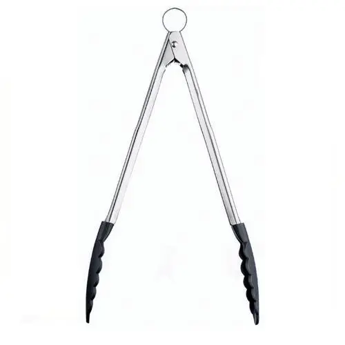 CUISIPRO 16 Inch Nonstick Nylon Locking Tongs - Silver