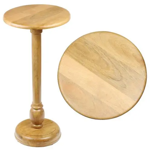 JONATHAN Y Leopold 24.5" Cottage Designer Mango Wood Pedestal Round Drink Table And Decorative End Table - Natural