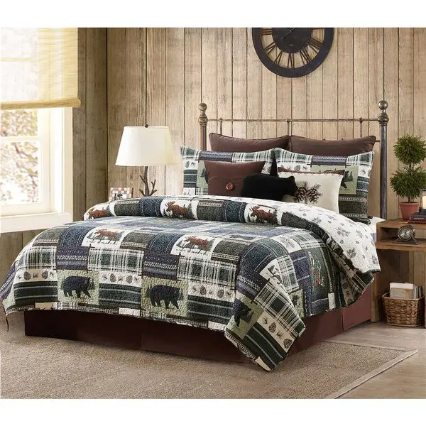 C&F HOME Greenstone Pines Bedding Quilt Set - Brown