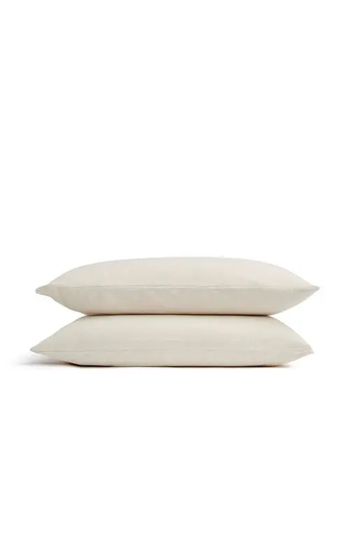 CHRISTY Flannel Marl Brushed Cotton Pillow Sham Pairs - Oat