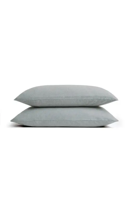CHRISTY Flannel Marl Brushed Cotton Pillow Sham Pairs - Silver