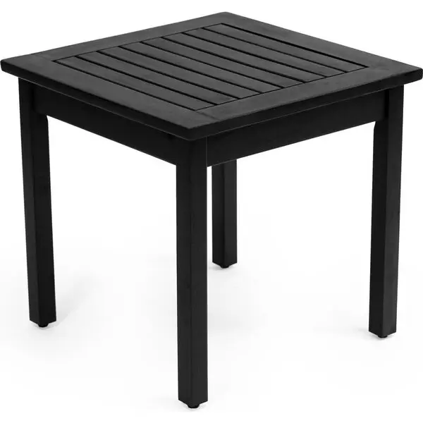 JONATHAN Y Archer 18.9" Modern Classic Square Slatted Solid Acacia Wood Indoor/outdoor Adirondack Side Table - Black