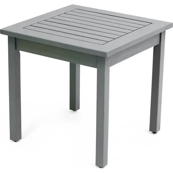 JONATHAN Y Archer 18.9" Modern Classic Square Slatted Solid Acacia Wood Indoor/outdoor Adirondack Side Table - Gray