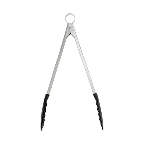 CUISIPRO 12 Inch Nonstick Nylon Locking Tongs - Silver