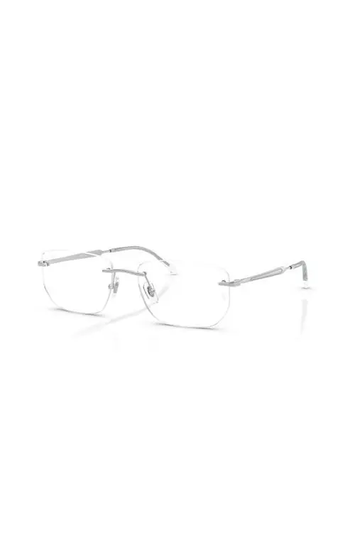 Ray-ban 56mm Irregular Optical Glasses - Silver