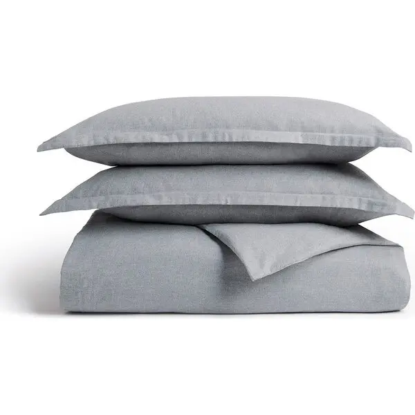 CHRISTY Flannel Marl Brushed Cotton Duvet Cover Sets - Silver