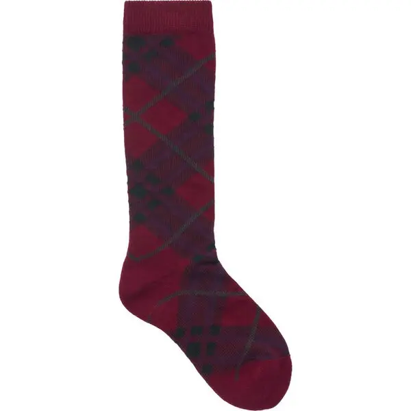 Burberry Check Cotton Blend Socks - Sash Red