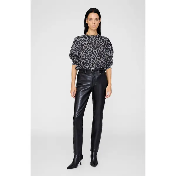 ANINE BING Miles Sweatshirt - Grey Leopard