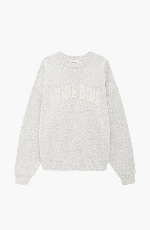 ANINE BING Miles Sweatshirt - Washed White Leopard