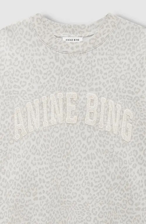 ANINE BING Miles Sweatshirt - Washed White Leopard