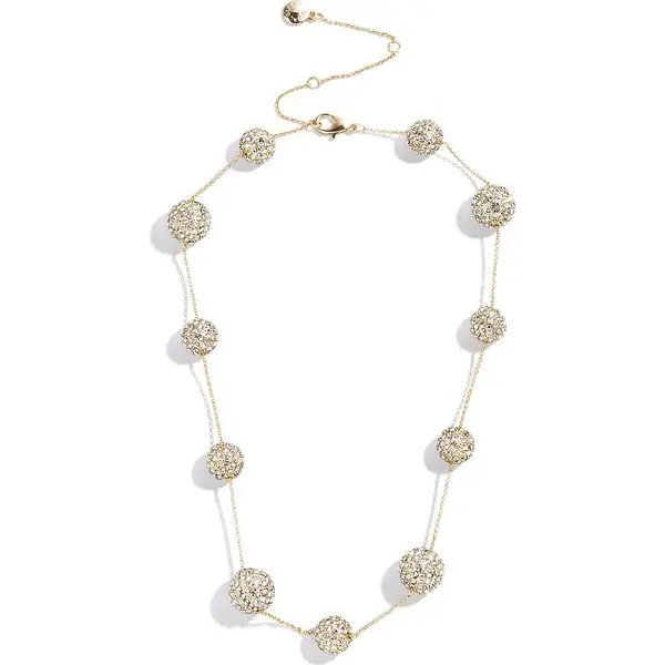 Baublebar Blair Crystal Sphere Station Necklace - Gold/clear