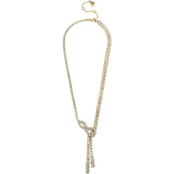 Baublebar Ida Bow Crystal Lariat Necklace - Clear