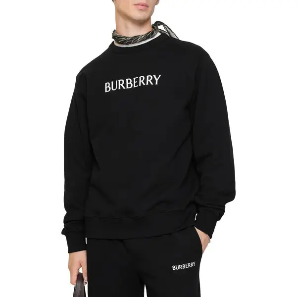 Burberry Logo Cotton Sweatshirt - Black