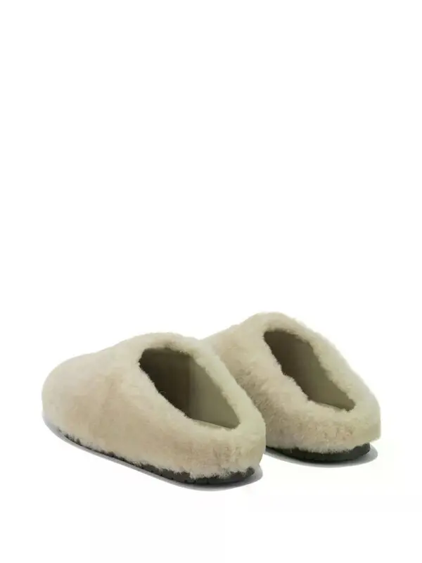 Prada Fur Flat Mules - Neutrals