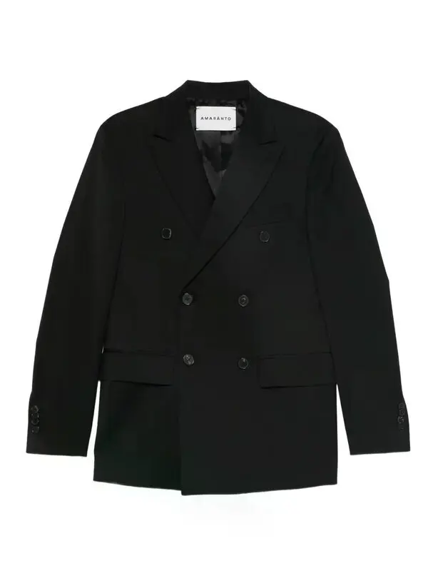 AMARANTO Double-breasted Blazer - Black