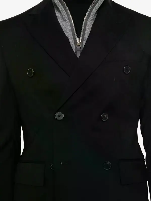 AMARANTO Double-breasted Blazer - Black