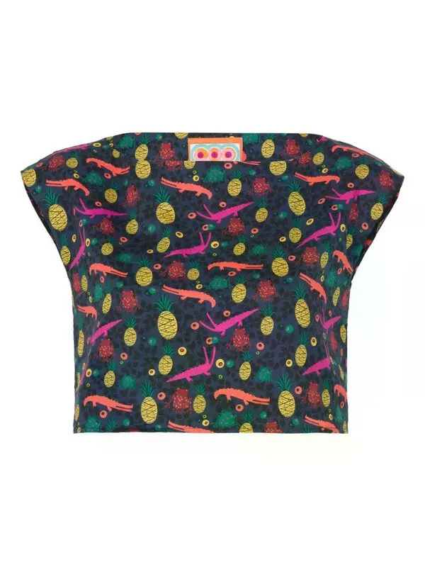 Lhd Alligator Pineapple Print Top