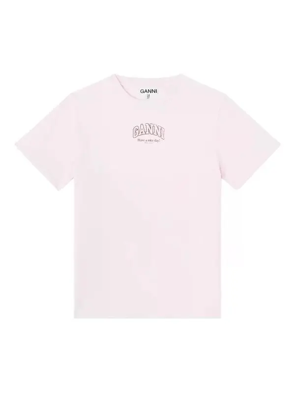 GANNI Logo Organic Cotton T-shirt