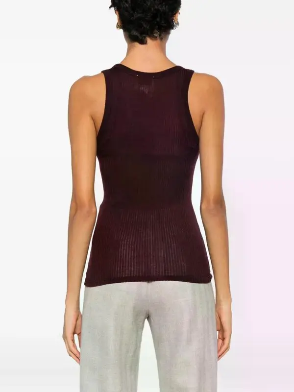 FORTE_FORTE Ribbed Knit Top - Red
