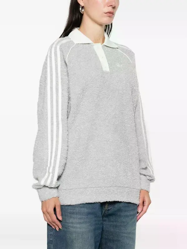 Adidas Three-stripe Bouclé Polo Top