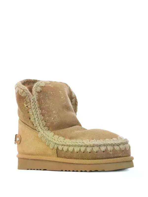 Mou Embellished Logo Crocheted Boots - Neutrals