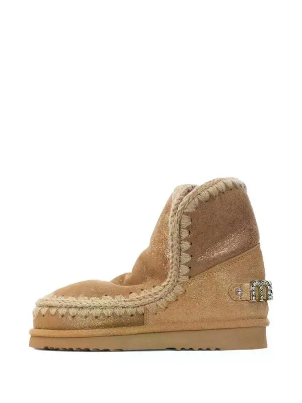 Mou Embellished Logo Crocheted Boots - Neutrals