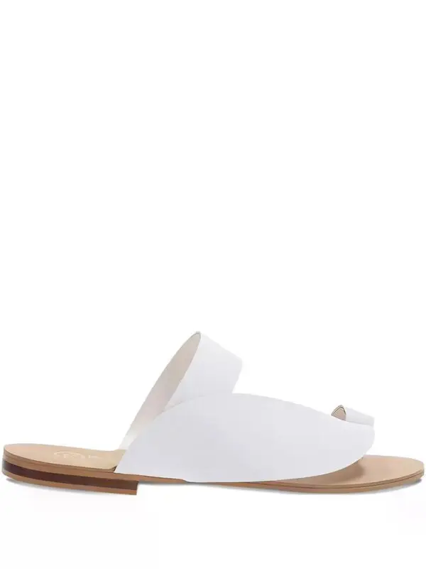 RK Toe-strap Flat Sandals - White