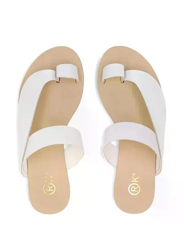 RK Toe-strap Flat Sandals - White