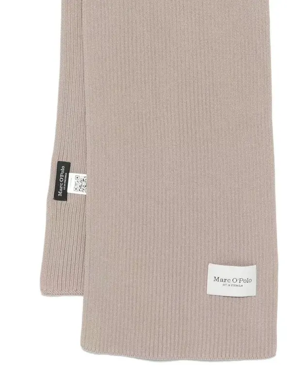 Marc O'polo Logo-patch Ribbed Scarf - Brown