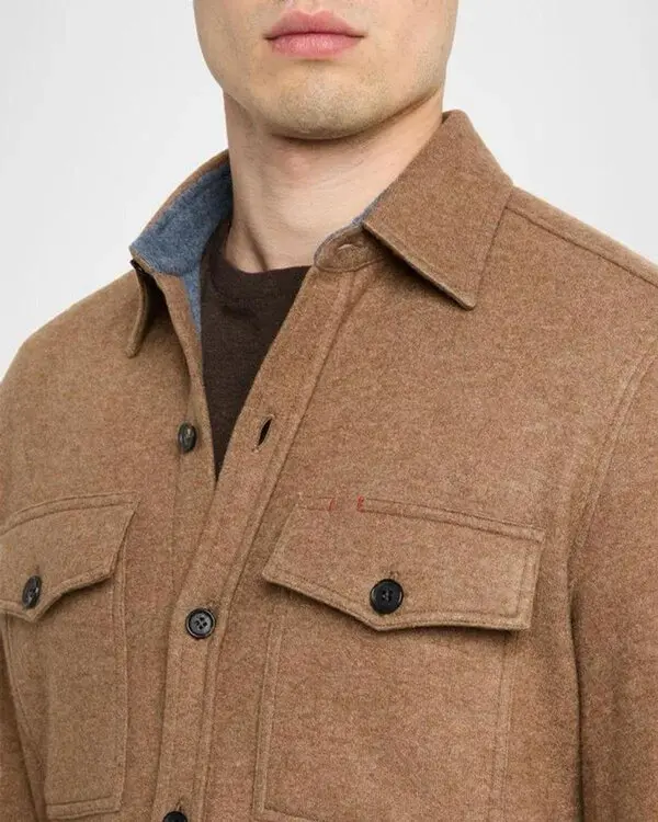 Isaia Apos;s Cashmere Double-face Four-pocket Overshirt - Beige